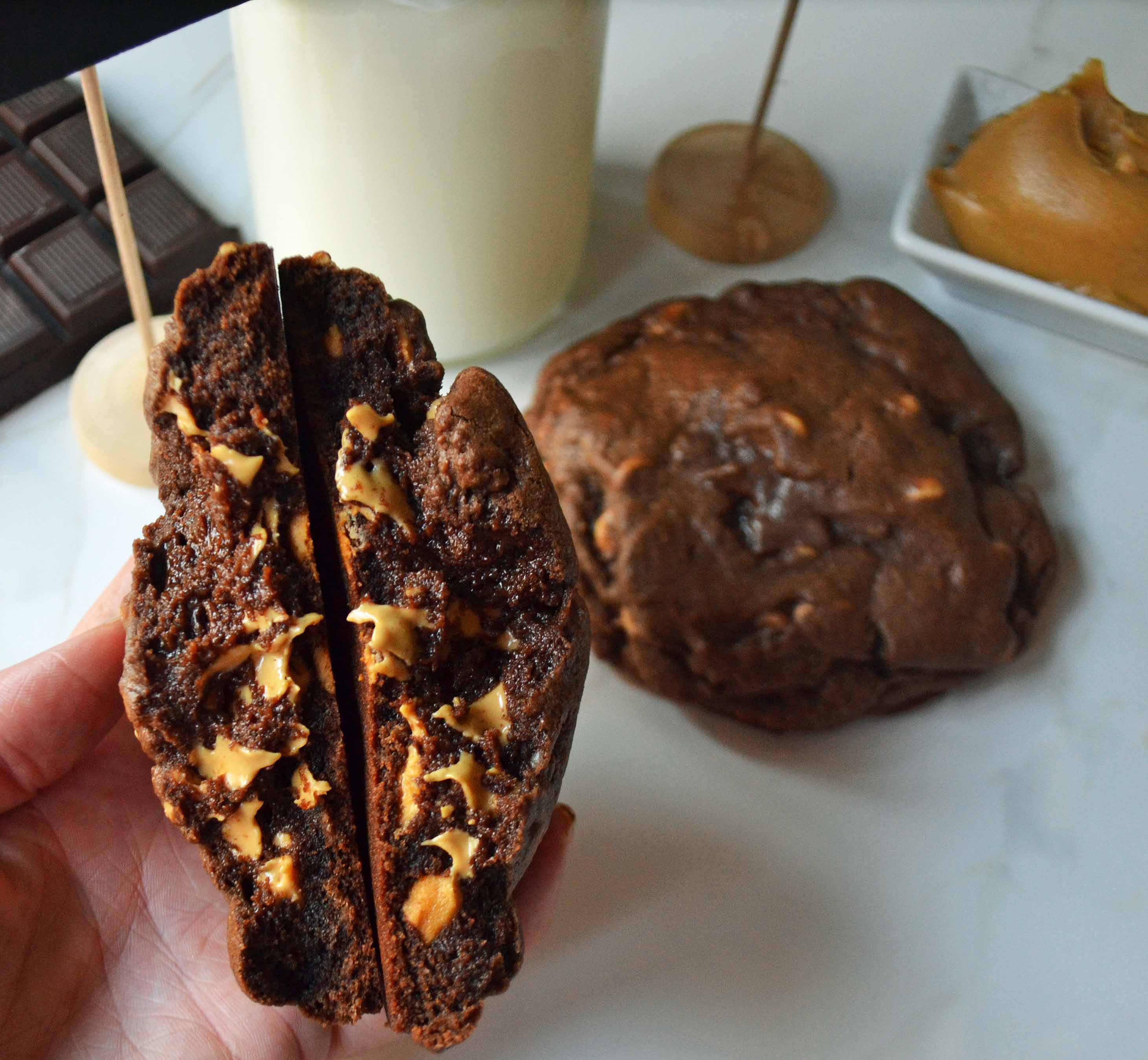 Levain Bakery Dark Chocolate Peanut Butter Chip Cookies – Modern Honey Levain Bakery Dark Chocolate Peanut Butter Chip Cookies – Modern Honey