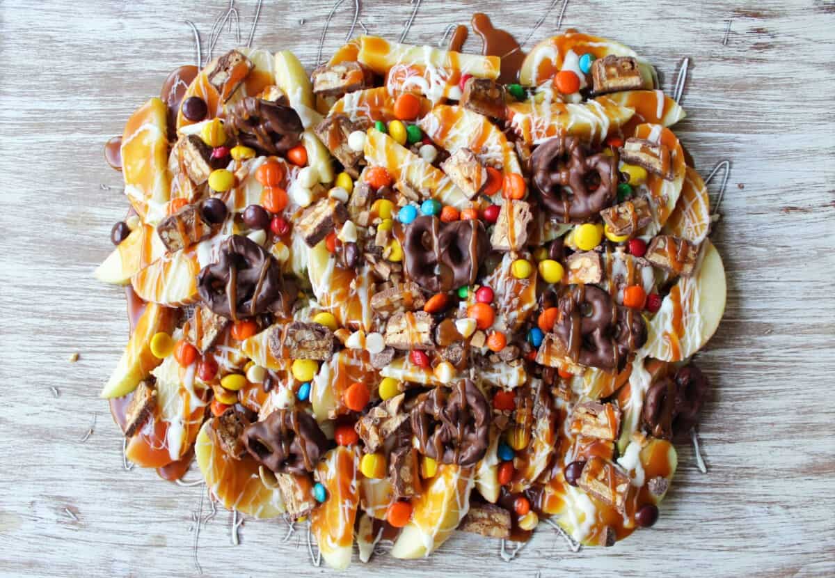 Candy Madness Caramel Apple Nachos – Modern Honey