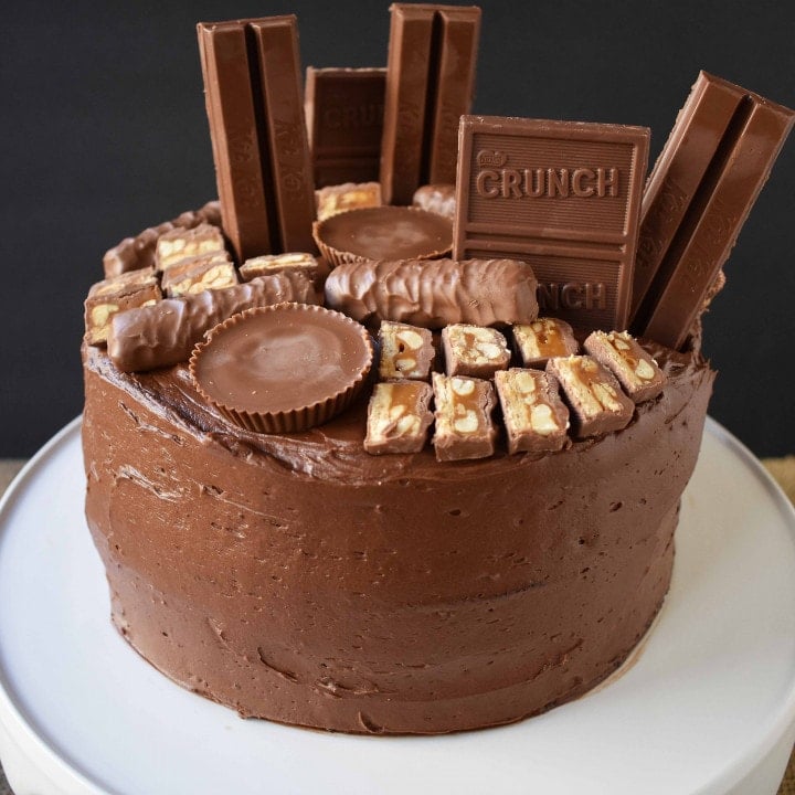 Candy Bar Stash Chocolate Cake – Modern Honey
