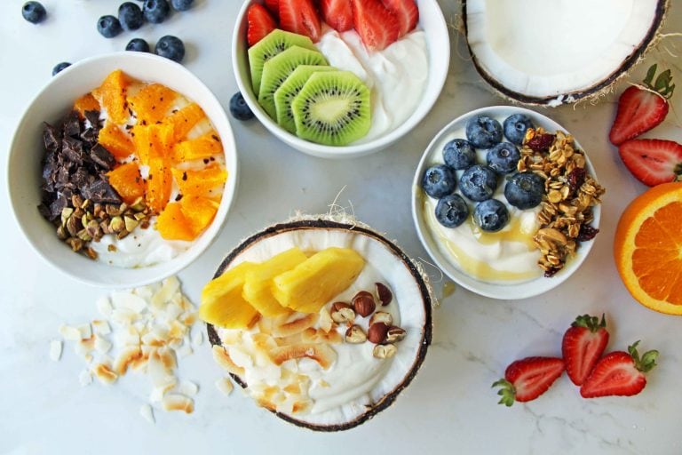 Greek Yogurt Breakfast Bowls with Toppings – Modern Honey
