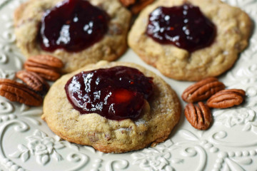 Cream Cheese Pecan Jam Thumbprint Cookies – Modern Honey