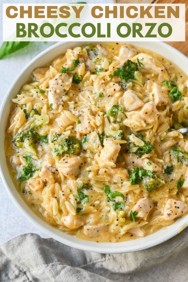 Cheesy Chicken Broccoli Orzo – Modern Honey