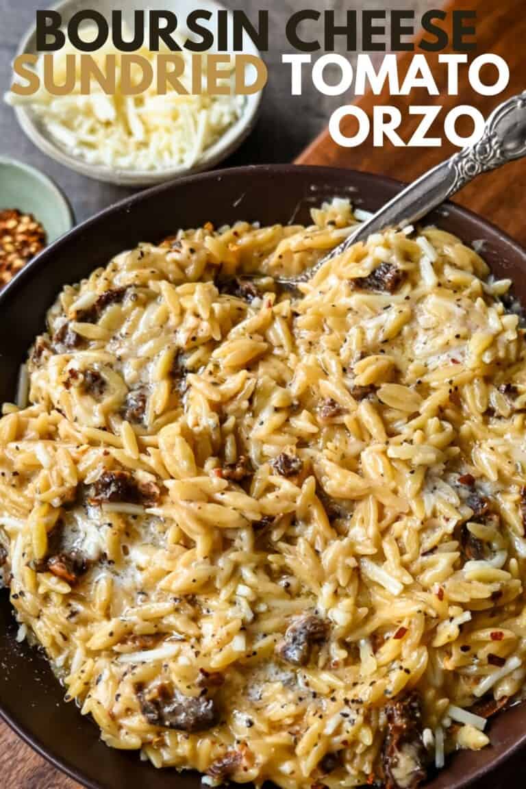Boursin Cheese Sundried Tomato Orzo – Modern Honey