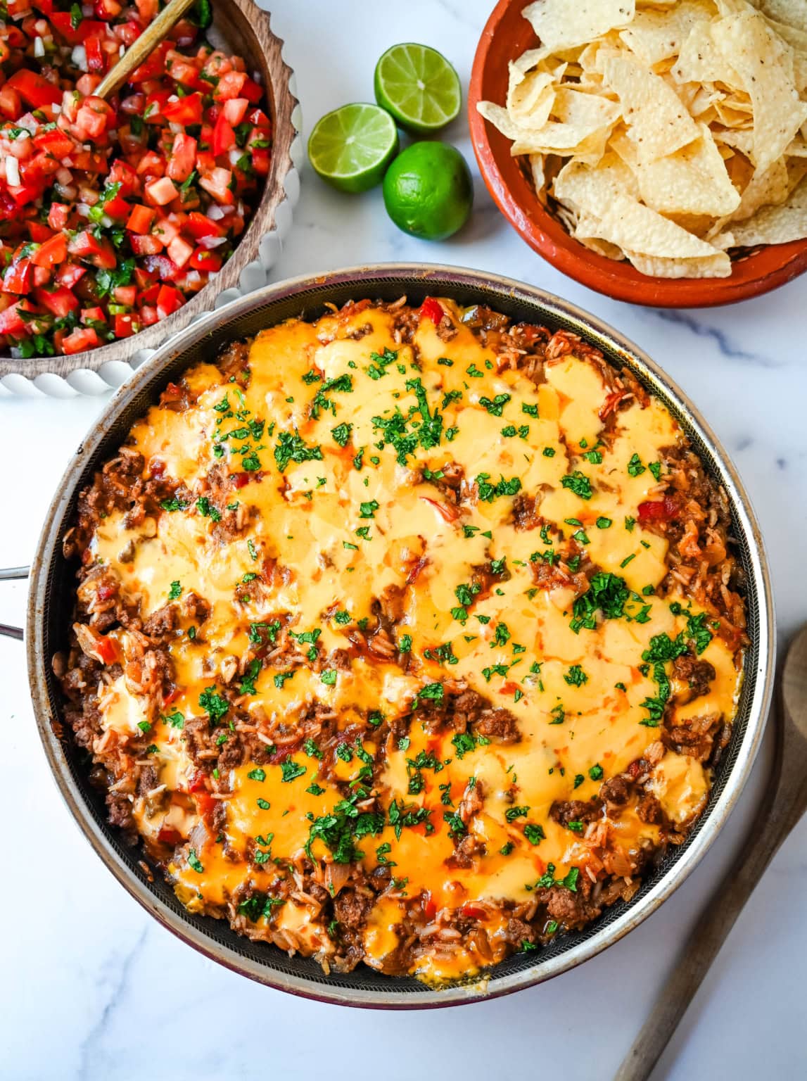 Mexican Cheesy Taco Beef and Rice Skillet – Modern Honey